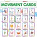 40 Movement Cards | Kids Activity Game | Instant Download PDF | Gross ...