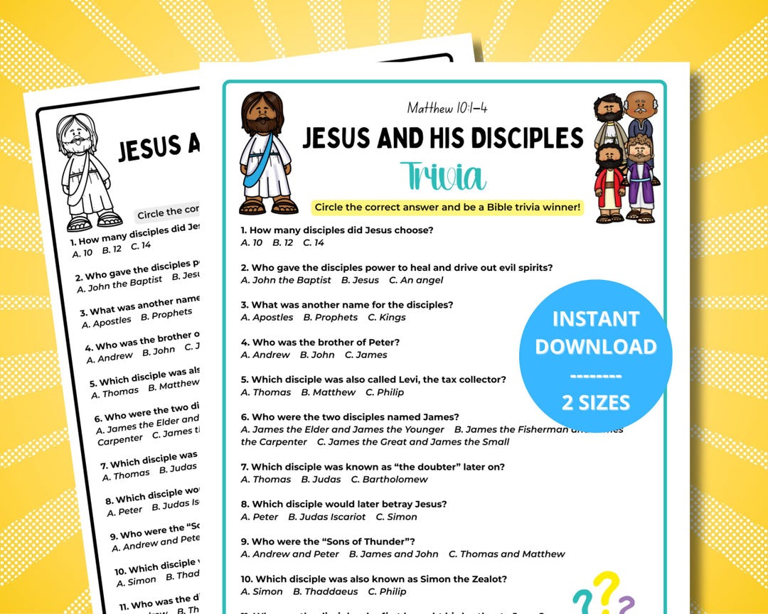 Jesus and His Disciples Bible Trivia Game | the Twelve Apostles Sunday ...