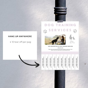 Dog Training Flyer Template | Tear off Flyer Printable | Editable Canva ...