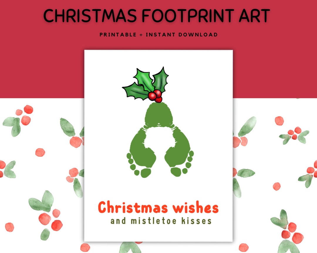Christmas Footprint Art, Christmas Preschool Activity, Craft for ...