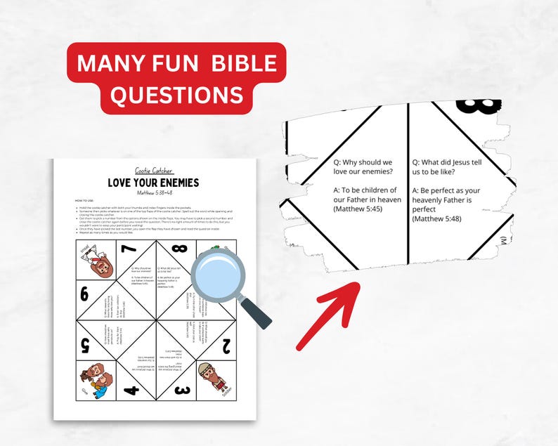 Love Your Enemies Cootie Catcher – Matthew 5:44 – Sermon on the Mount ...