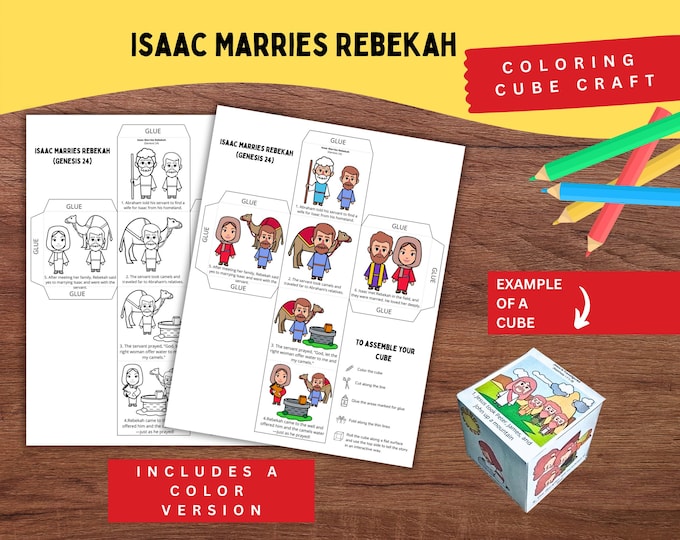 Isaac and Rebekah Bible Craft for Kids – Genesis 24 Printable Activity ...
