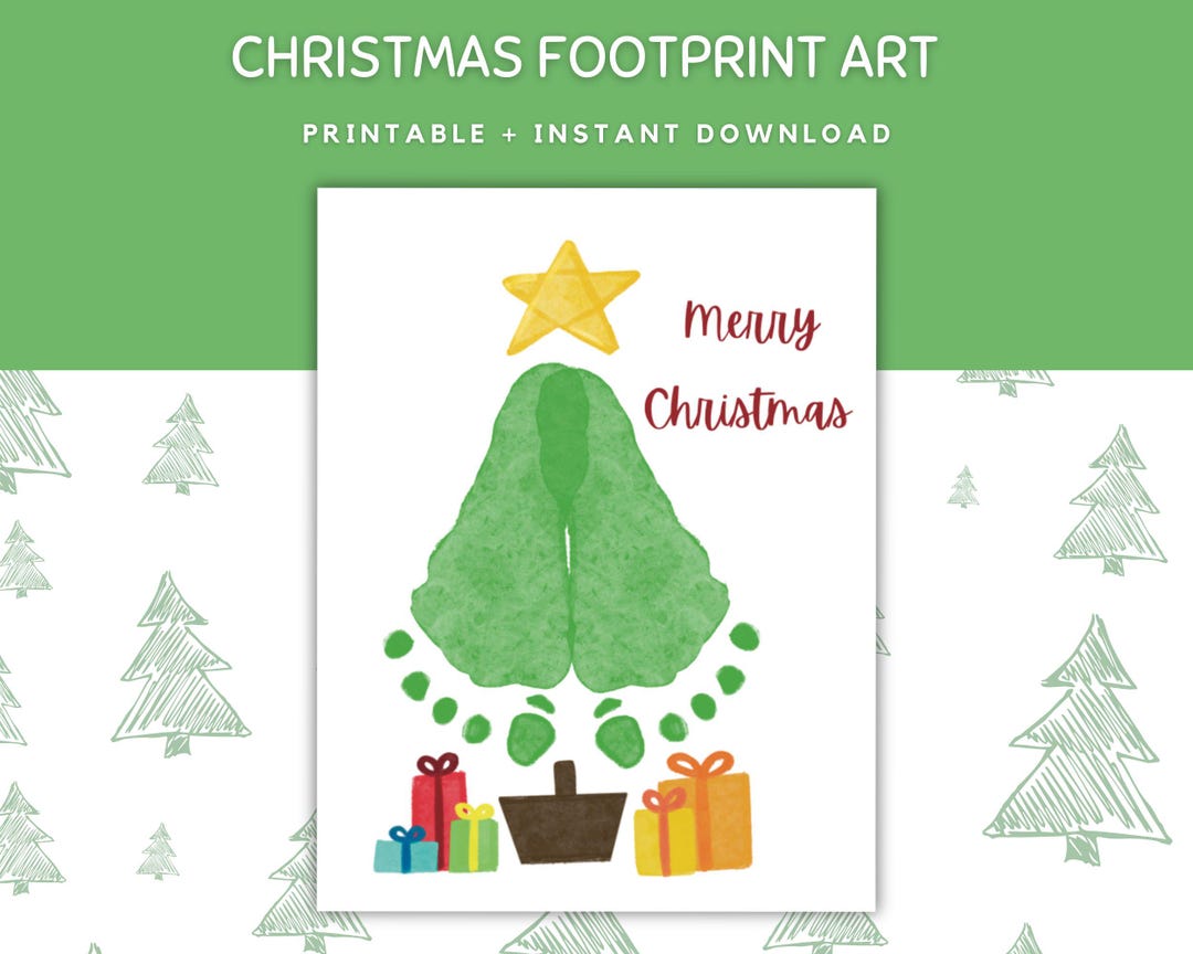 Christmas Footprint Art, Christmas Preschool Activity, Craft for ...