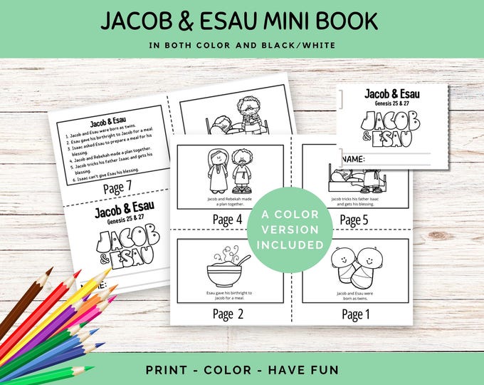 Jacob and Esau, Bible Story for Kids, Sunday School Activity, I Spy ...