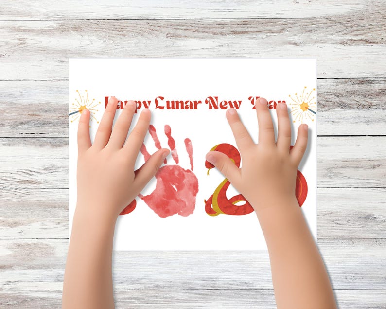 Lunar New Year Handprint Craft for Kids, Keepsake 2025, Lunar ...