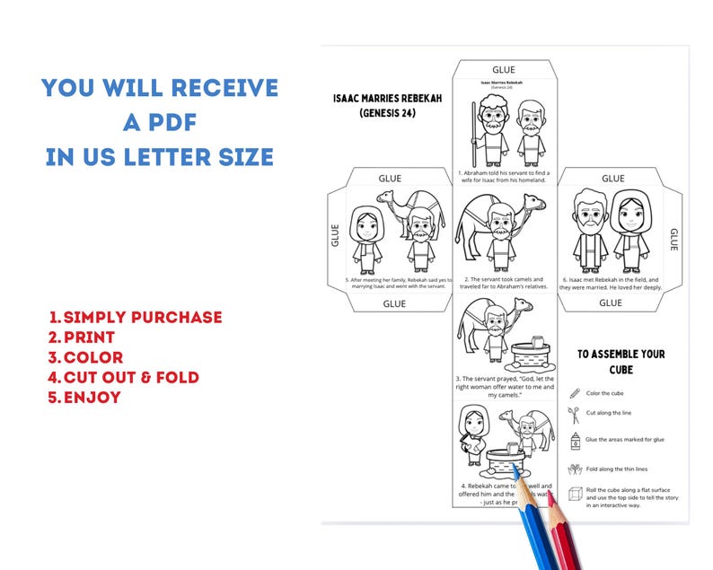 Isaac and Rebekah Bible Craft for Kids – Genesis 24 Printable Activity ...