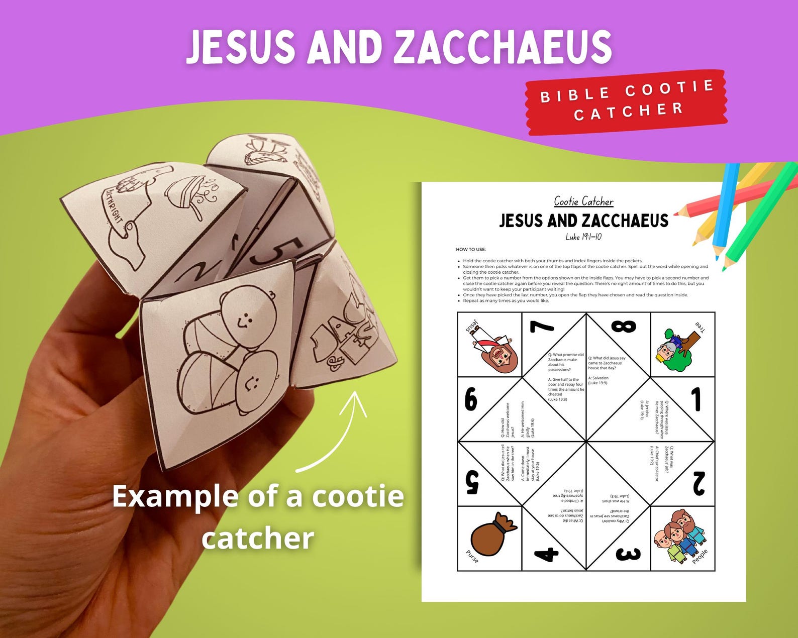 120 Bible Story Cootie Catchers Bundle for Kids – Sunday School ...