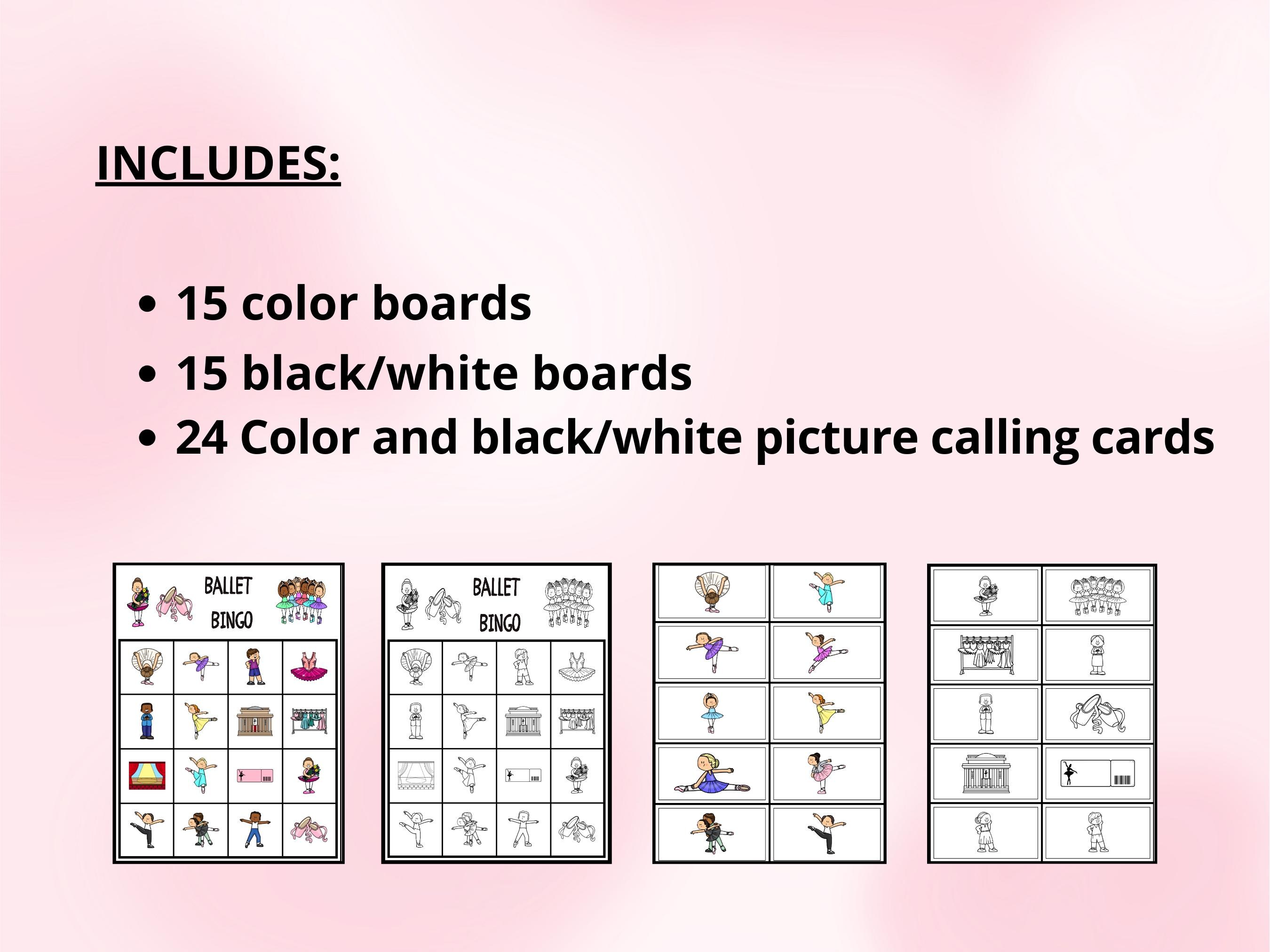 Ballet Bingo, Printable Game for Dance Lovers, Ballerina Themed Bingo ...