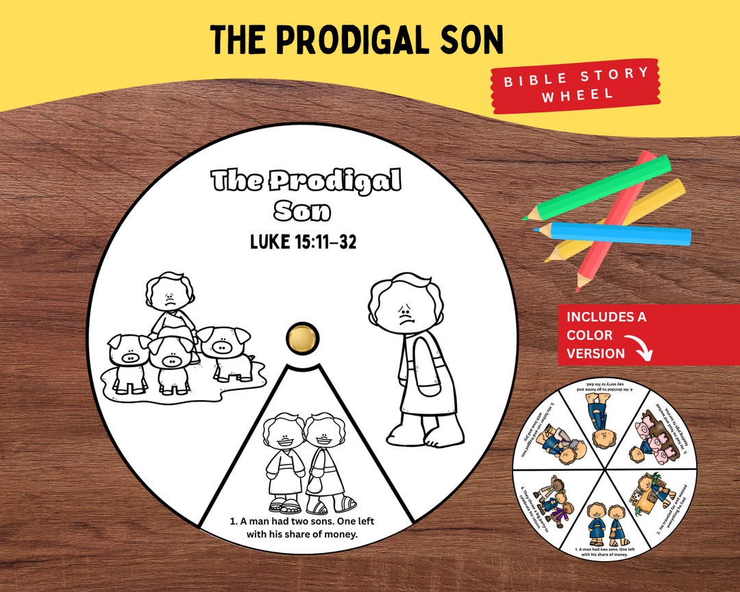 Prodigal Son Bible Story Wheel Craft | Luke 15:11–32 Christian ...
