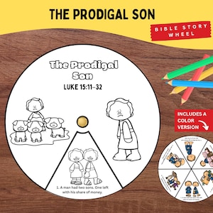 Prodigal Son Bible Story Wheel Craft | Luke 15:11–32 Christian ...