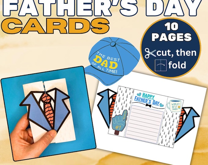 Instant Download - DIY Father's Day Rotating Card. Children's Father's ...