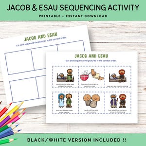 Jacob & Esau Sequencing Activity | Old Testament Kids Activity | Quiet ...