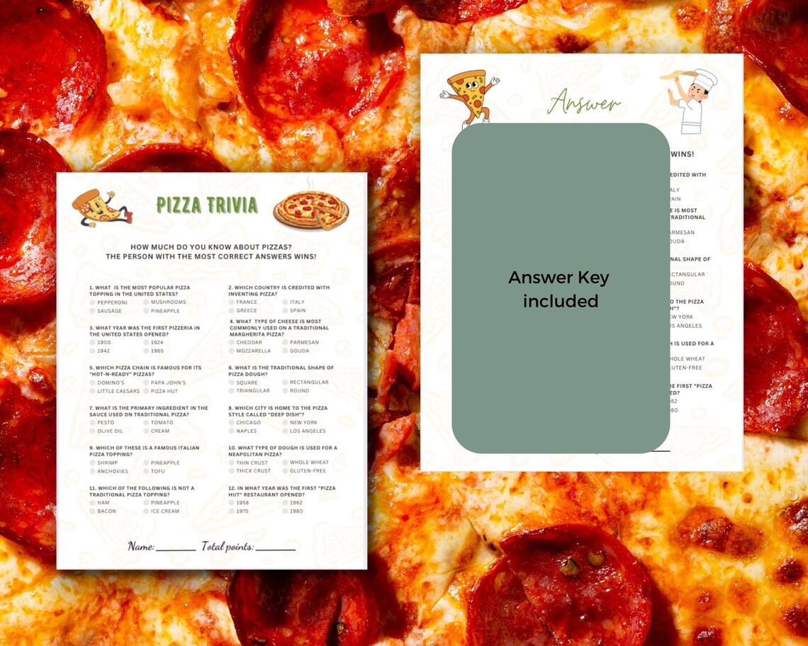 Pizza Trivia Game Printable, Pizza Trivia Game, Trivia Questions ...