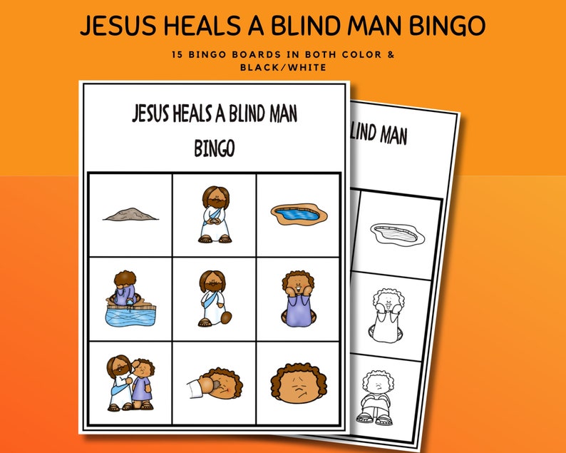 Bible Bingo Set for Kids Bible Story Activity, New Testament Bible ...