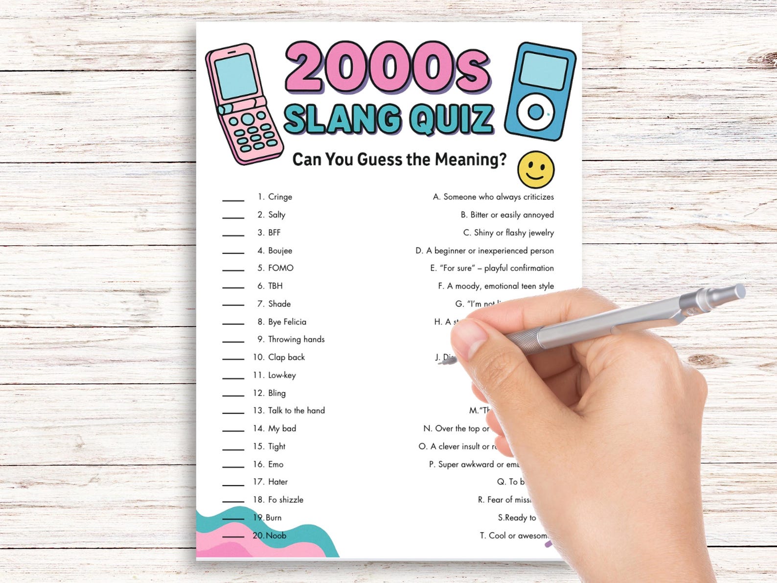 2000s Slang Quiz, Company Party Game, Printable Y2K Trivia, Retro Game ...