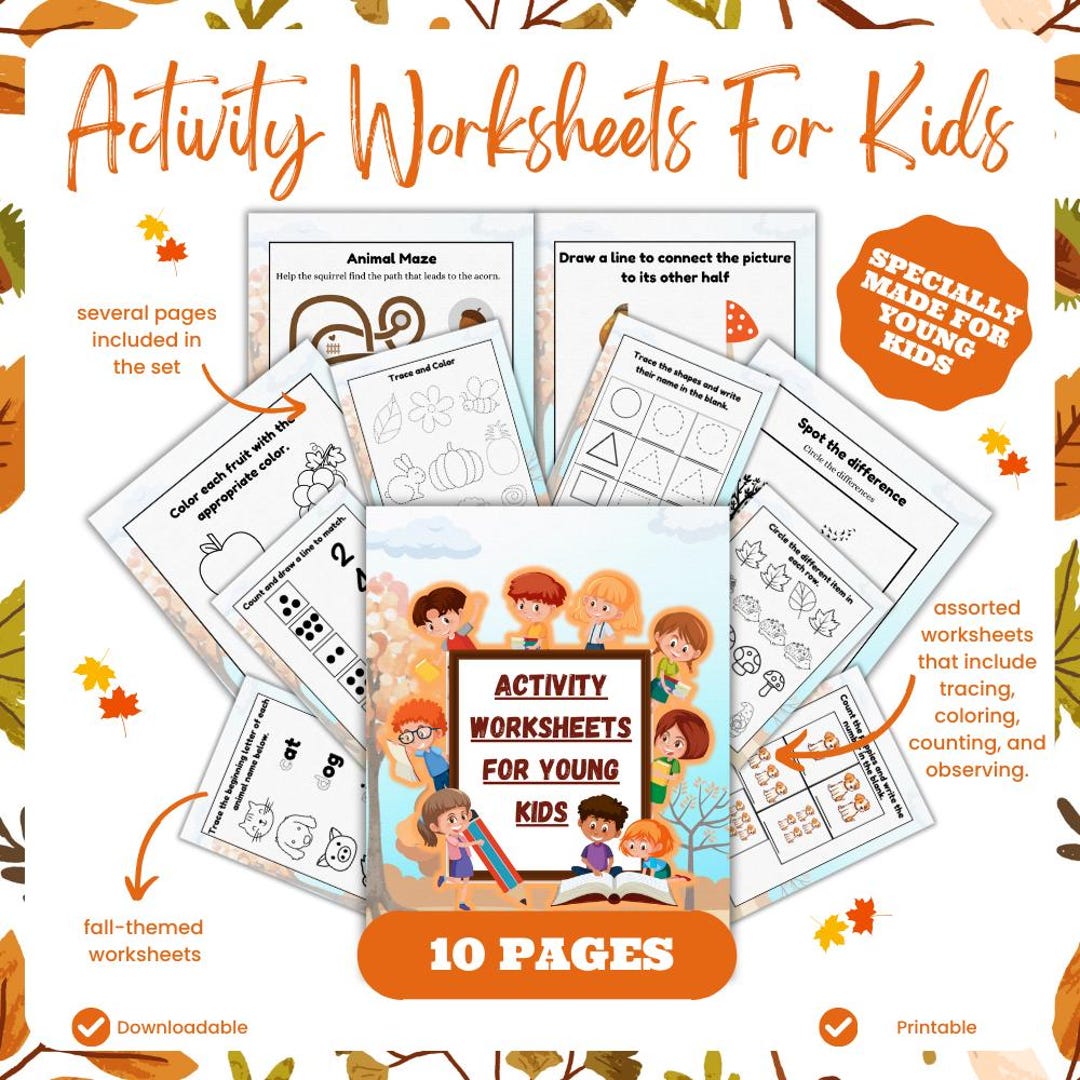 10 Pages Activity Worksheets for Kids | Printable Learning Activities ...