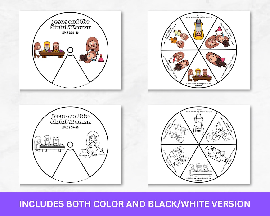 Lazarus and the Rich Man Coloring Wheel – Luke 16 for Kids – Parables ...