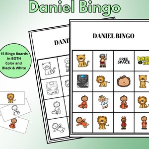 Daniel and the Lions Bingo Set for Kids - Bible Story Activity, Daniel ...