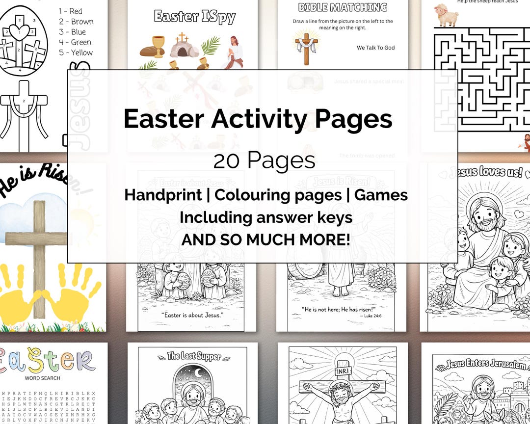 Christian Easter Activity Book for Kids With Coloring Pages, Bible ...