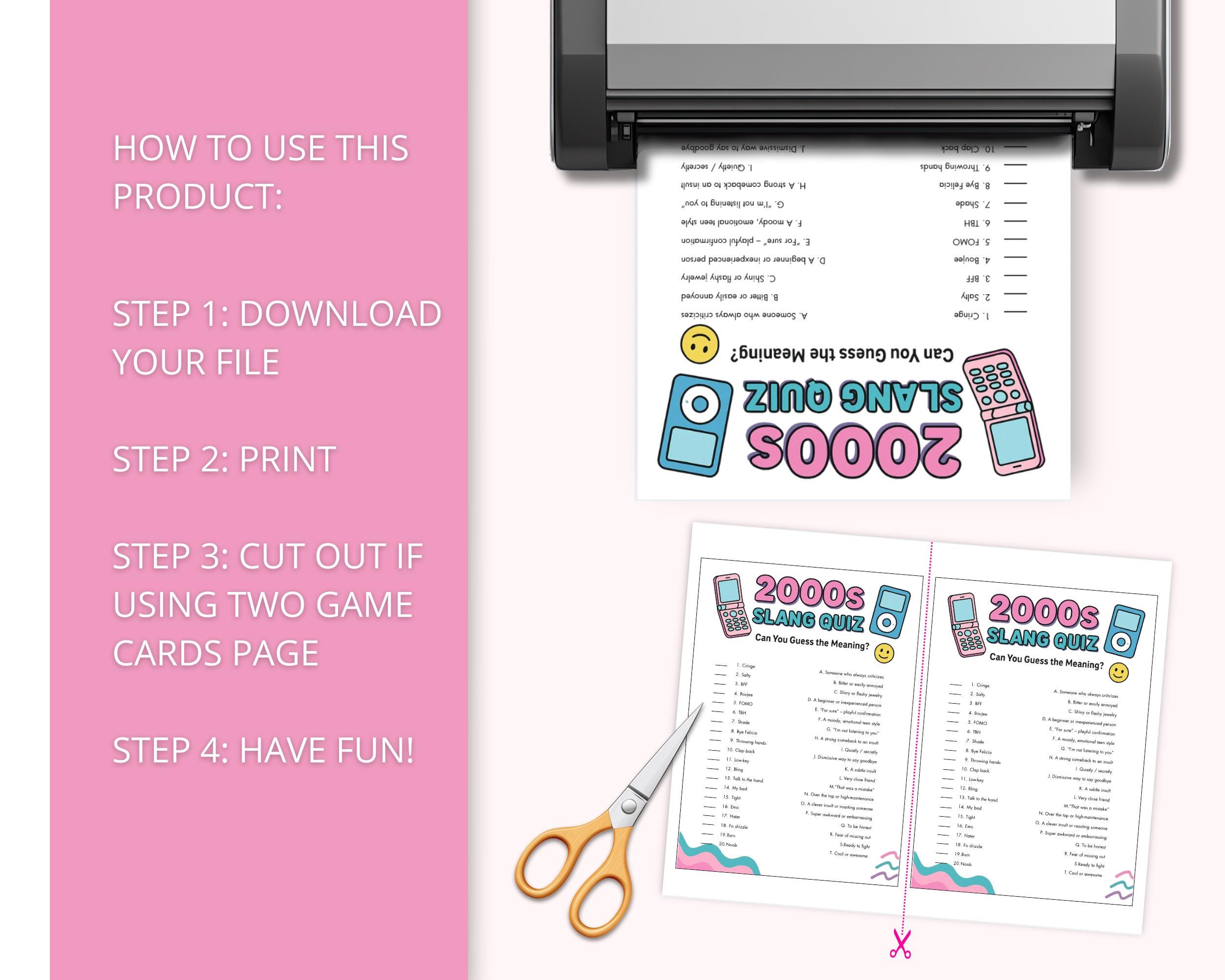 2000s Slang Quiz, Company Party Game, Printable Y2K Trivia, Retro Game ...