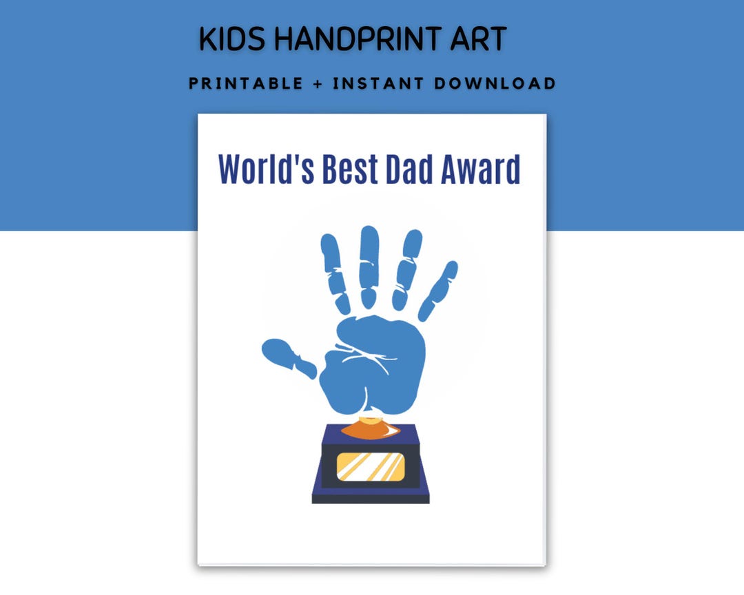 World's Best Dad Handprint Craft, Father's Day Handprint, Dad Birthday ...