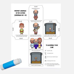 Prophet Jeremiah in the Cistern Coloring Cube | Jeremiah 38 Printable ...