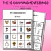 10 Commandments Bible Story Bingo Set for Kids - Bible Story Activity ...