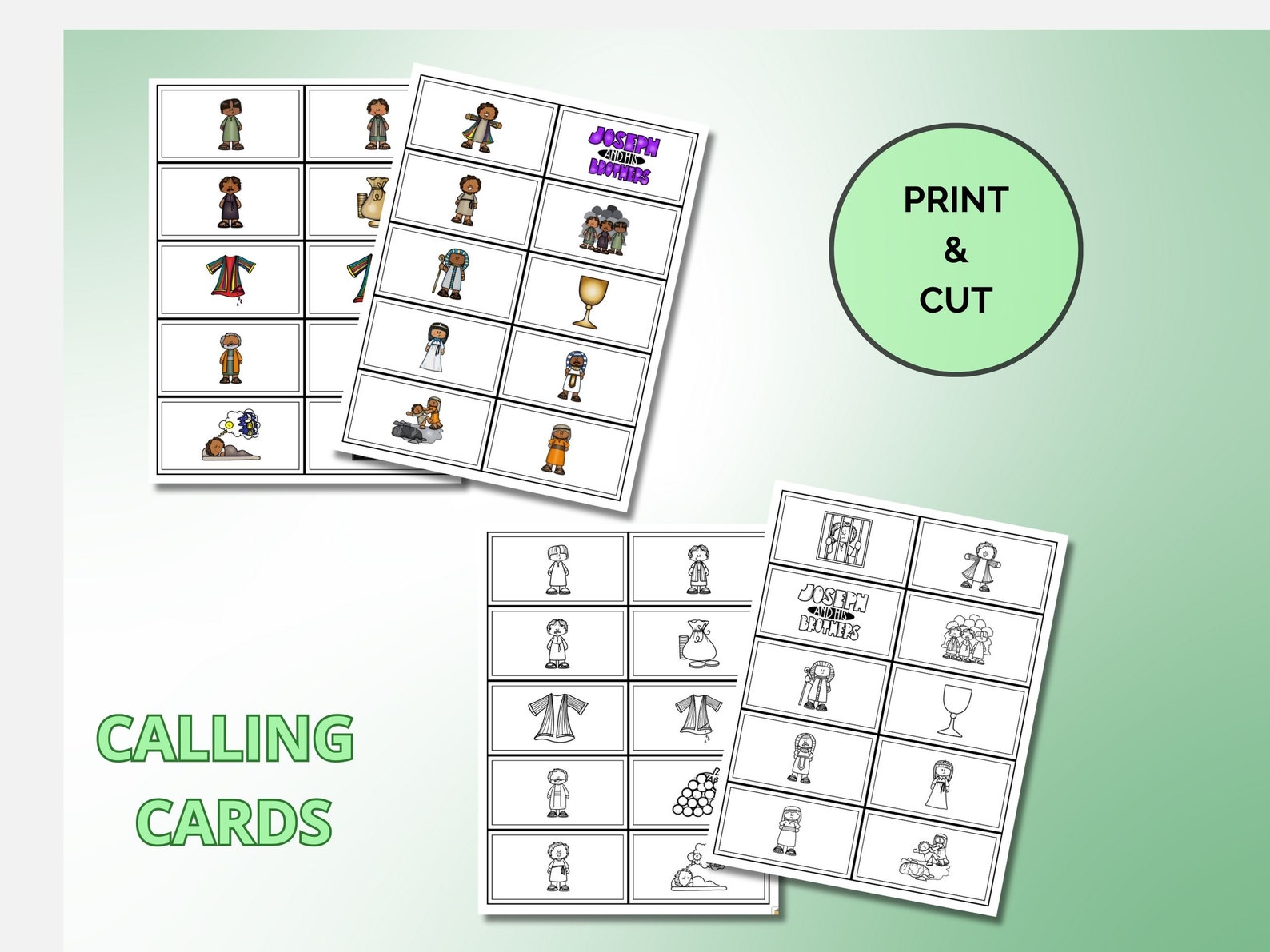 Joseph Bingo Set for Kids - Bible Story Activity, Joseph and His ...