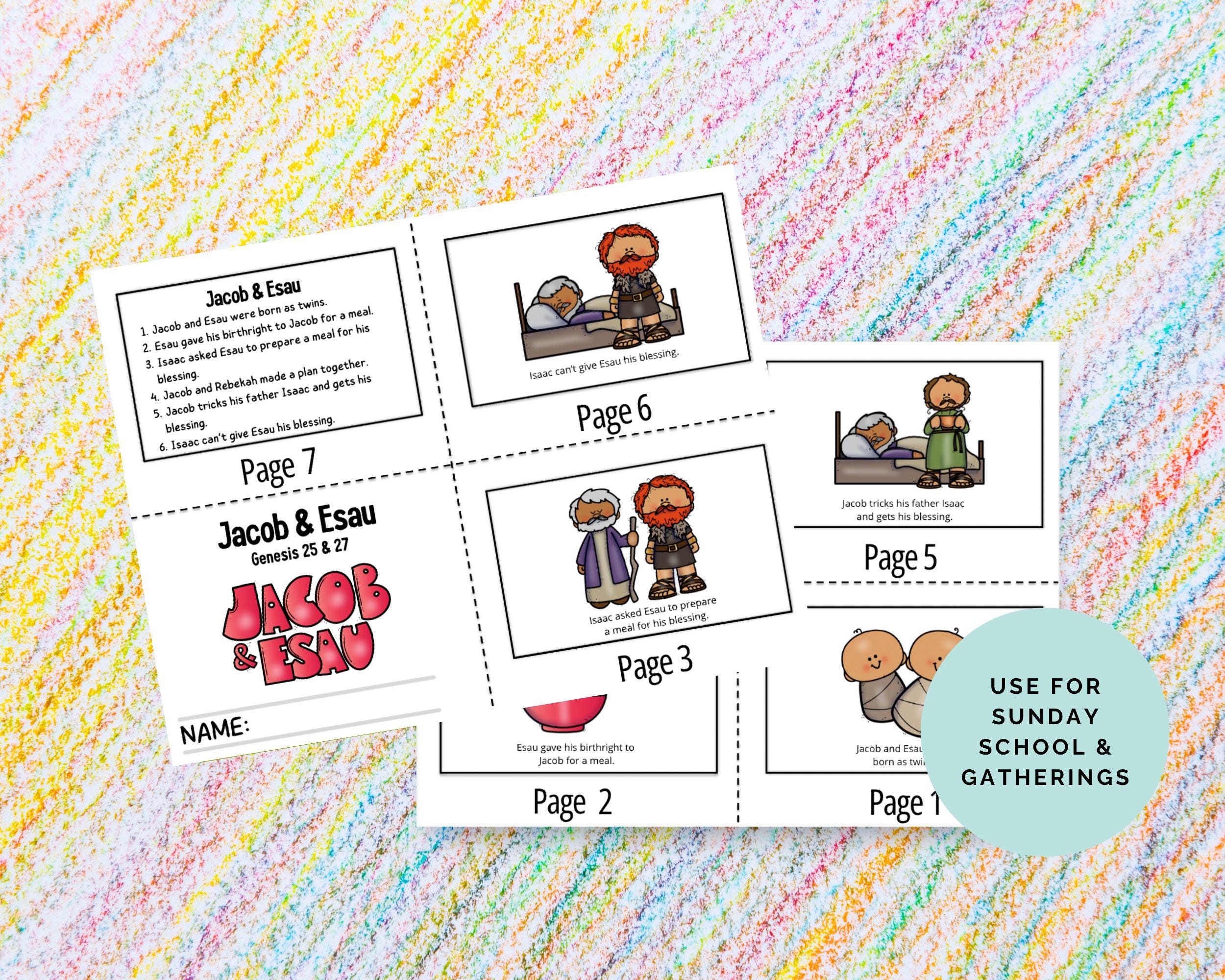 Jacob and Esau Story Mini Book: Engaging Bible Activity for Kids ...