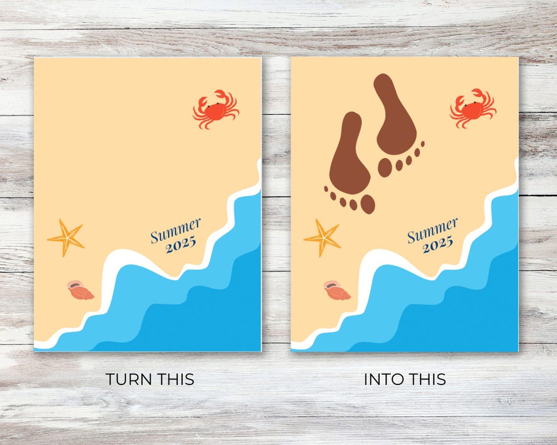 Summer 2025 Footprint Art, Summer Preschool Activity, Craft for ...