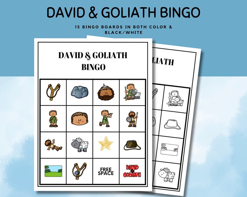 Bible Bingo Set for Kids Bible Story Activity, Old Testament Bible ...