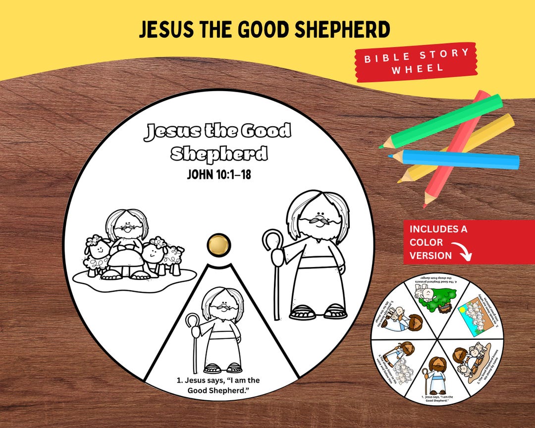 Jesus the Good Shepherd Bible Story Wheel | John 10 Printable Craft for ...