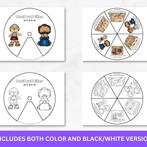 Paul and Silas Coloring Wheel Printable | Acts 16:16–40 Bible Story ...