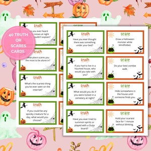 Spooky Halloween Truth or Dare: Printable Party Game Cards for Kids ...