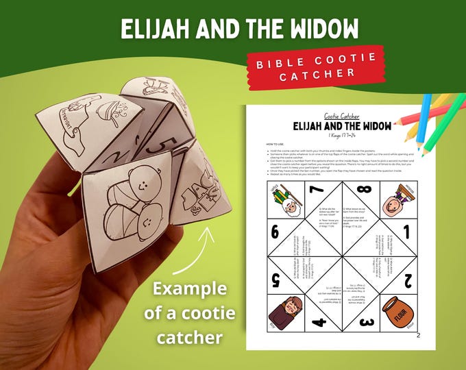 Elijah and the Widow Cootie Catcher | Prophet Elijah Bible Story for ...