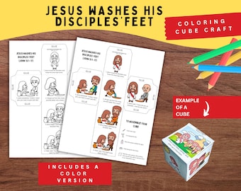 Jesus Washes His Disciples’ Feet Coloring Wheel | John 13 Bible Story ...