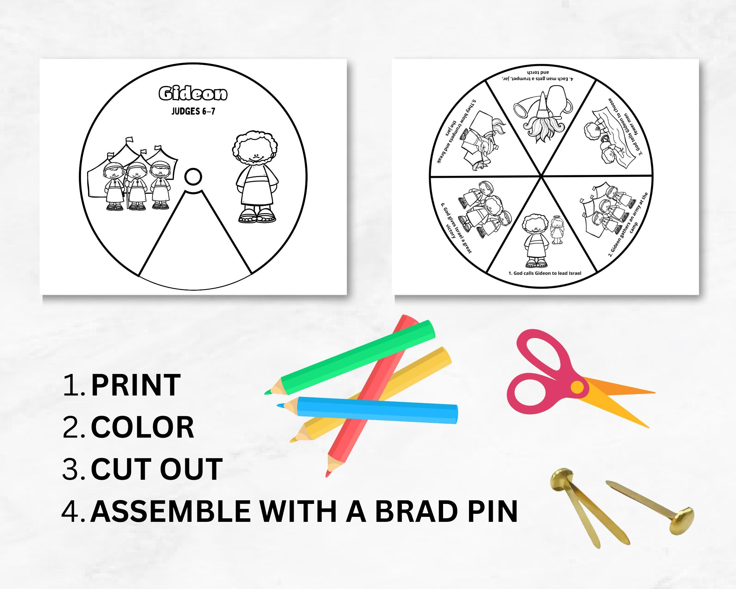 Gideon Bible Story Wheel Printable | Judges 6–7 Kids Activity | Gideon ...