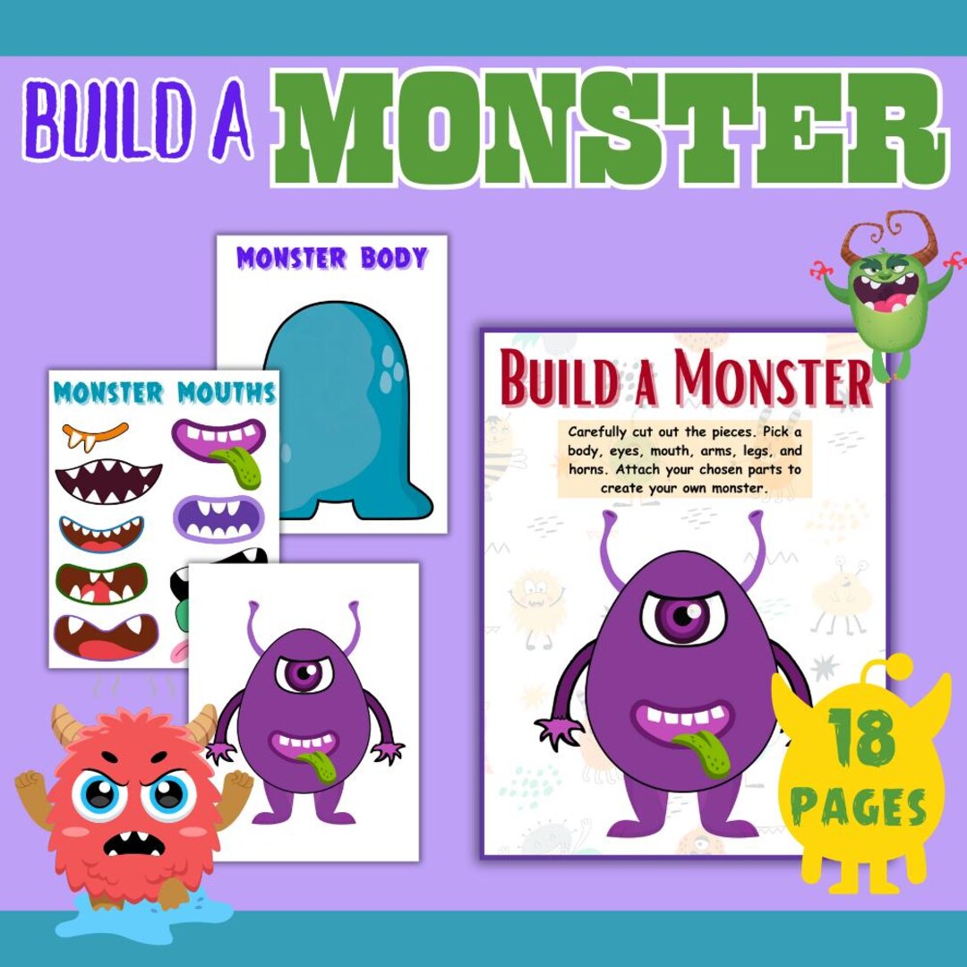 Build a Monster Craft Kit Printable | Halloween Monster Activity for ...