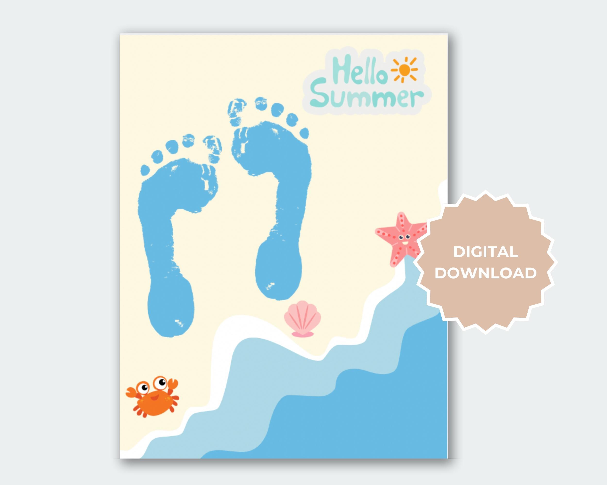 Summer Footprint Art, Summer Preschool Activity, Craft for Toddlers ...