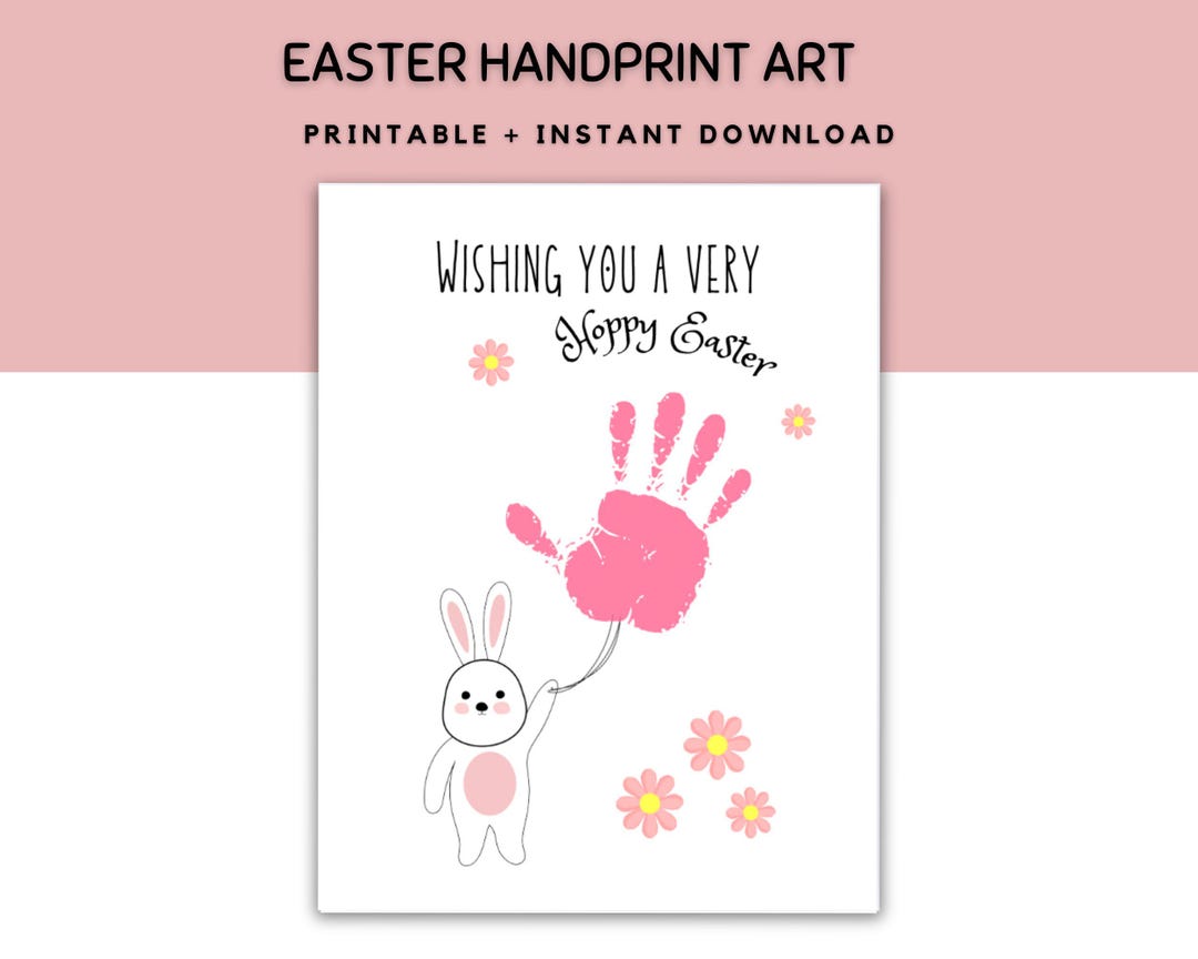 Easter Bunny Handprint Art, Happy Easter Handprint Art , Easter ...