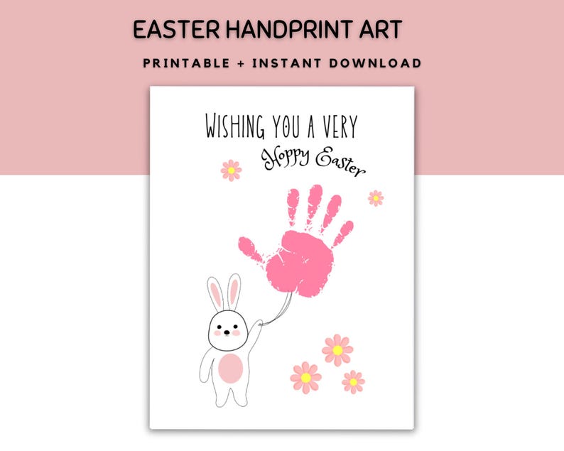 Easter Bunny Handprint Art, Happy Easter Handprint Art , Easter ...