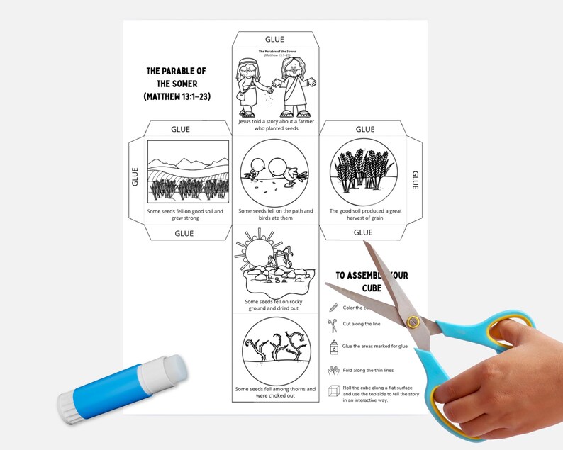 Parable of the Sower Bible Story Cube | Printable Craft for Kids ...