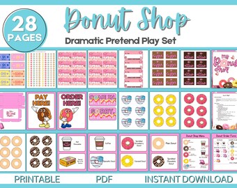 Donut Shop Dramatic Pretend Play Printable Set - Etsy