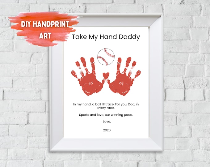 Home Run Handprint Art Craft DIY, Fathers Day Baseball Handprint Craft ...