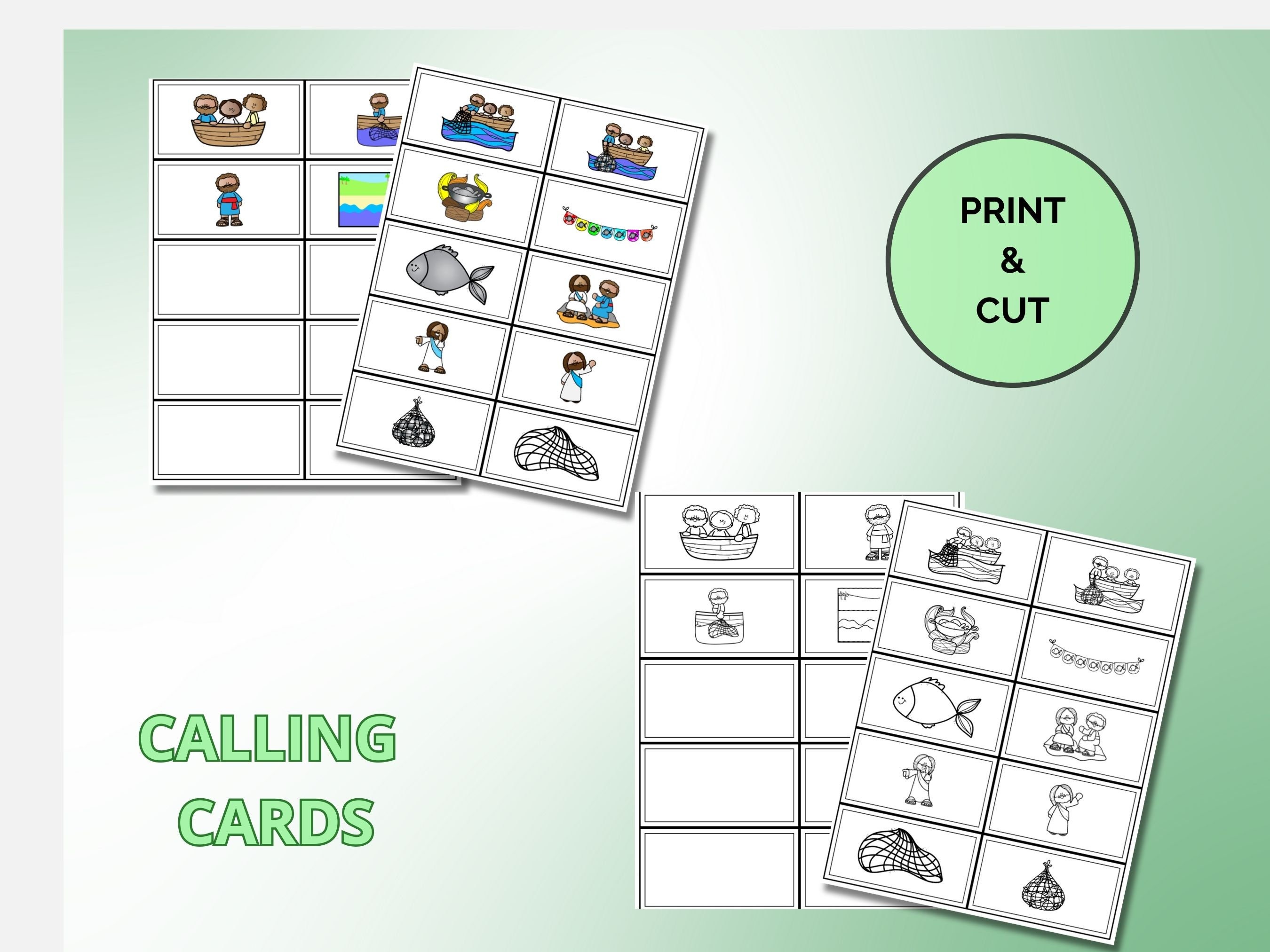 Jesus and the Miraculous Catch of Fish Bingo Set for Kids, Bible Bingo ...