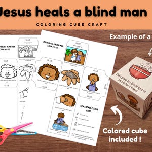 Jesus Heals a Blind Man Bible Story Cube | John 9:1–12 | Printable Kids ...