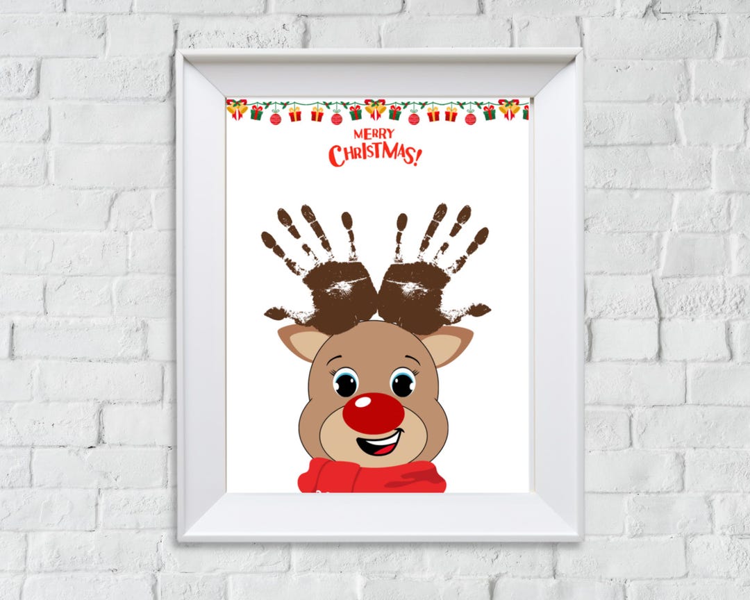 Rudolph Handprint Craft for Kids – Printable Christmas Reindeer Art ...