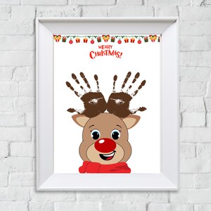 Rudolph Handprint Craft for Kids – Printable Christmas Reindeer Art ...