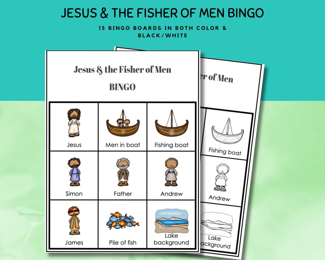 Fisher of Men Bingo Bingo Set for Kids, Jesus and the Fisher of Men ...