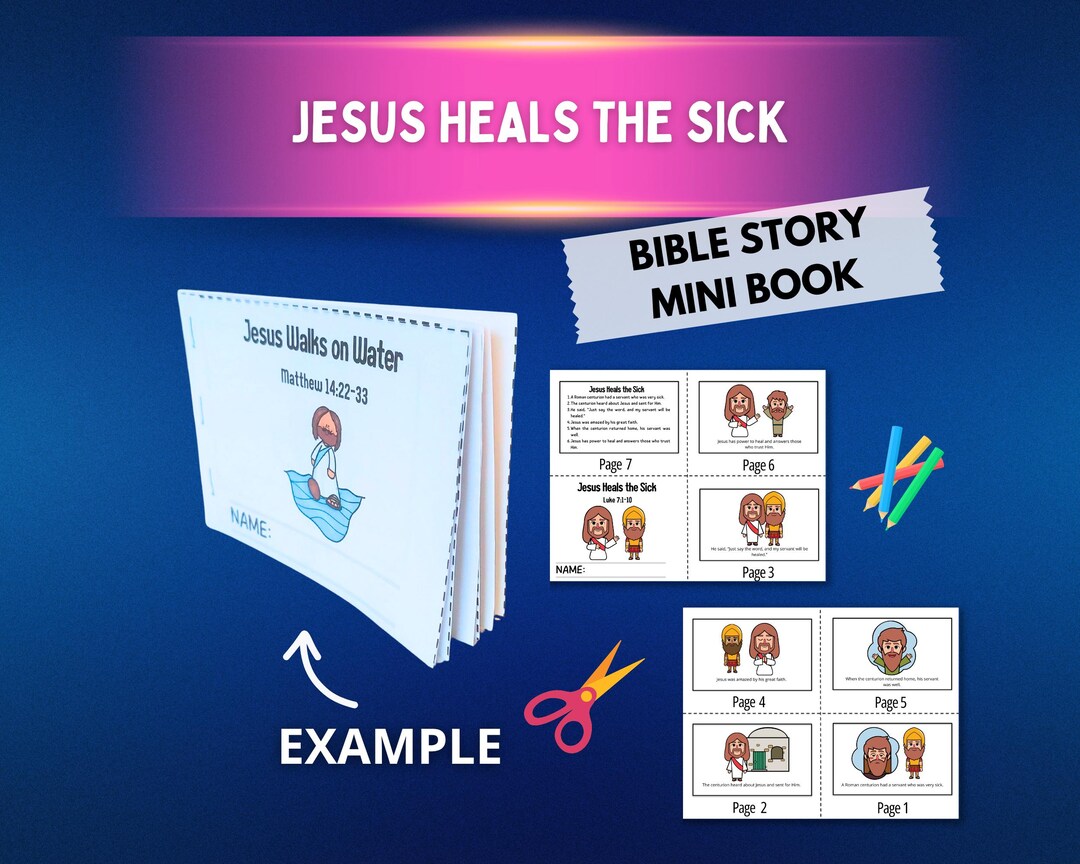 Jesus Heals the Sick Coloring Craft & Mini Book Luke 7:1-10 | Healing ...